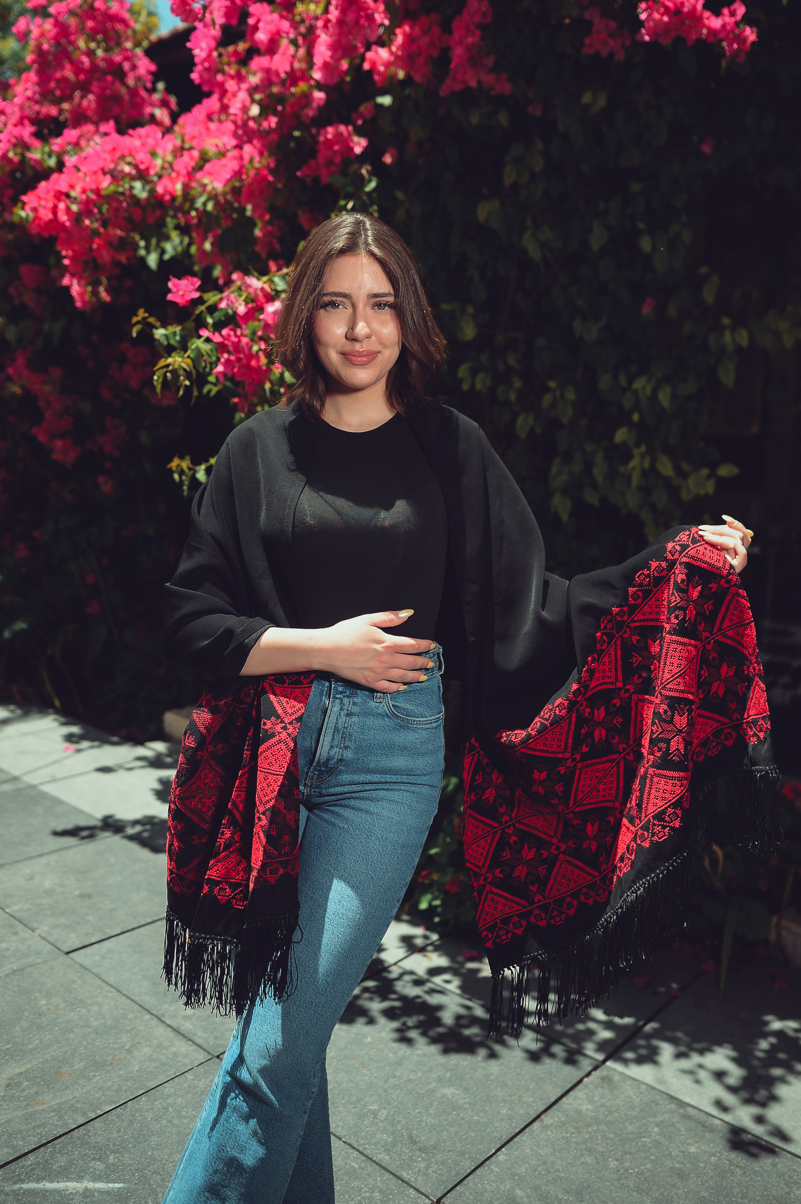 Hand-Embroidered Rectangular Shawl – Pal-Souk